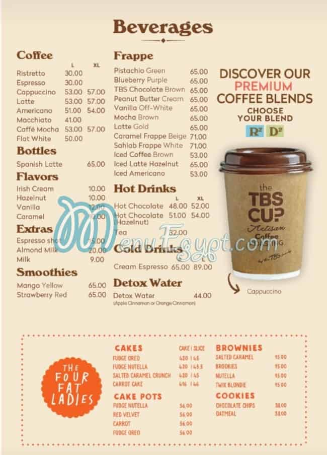 Menu delivery - hotline - TBS-The Bakery Shop - 6-October | منيو ورقم ...